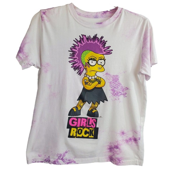 Simpsons | Tops | The Simpsons Shirt Womens Xs Girls Rock Whitepurple ...